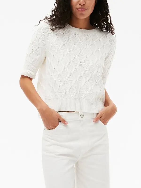 GANNI Cable-knit T-shirt