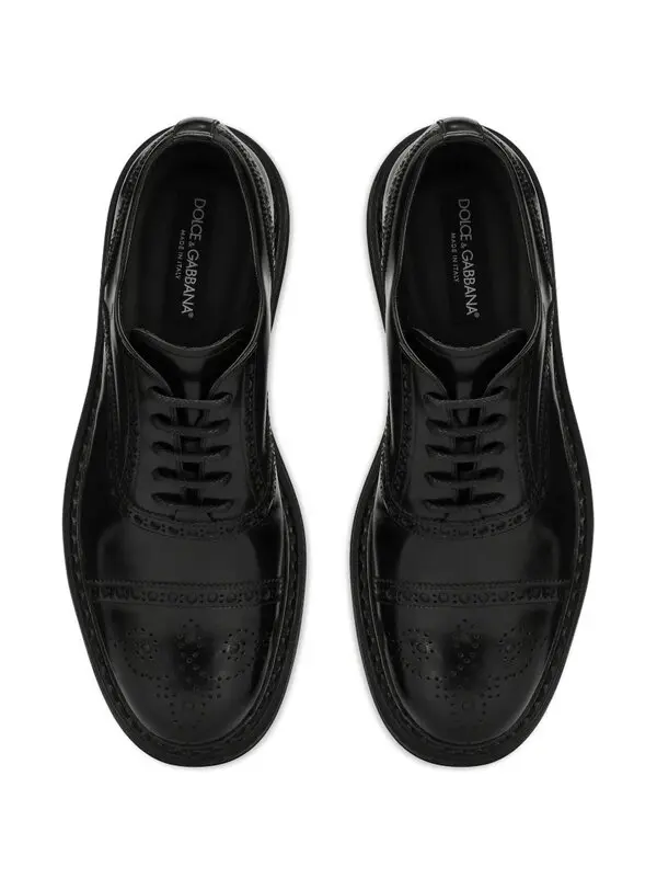 Dolce & Gabbana Brushed Calfskin Brogue Oxfords
