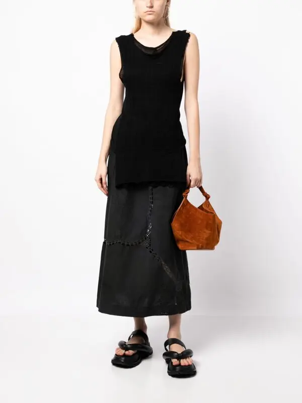 By Walid Embroidered Cotton Long Skirt