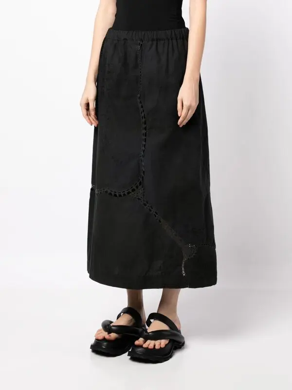 By Walid Embroidered Cotton Long Skirt