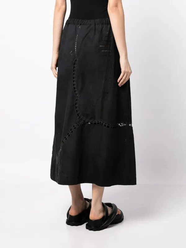 By Walid Embroidered Cotton Long Skirt