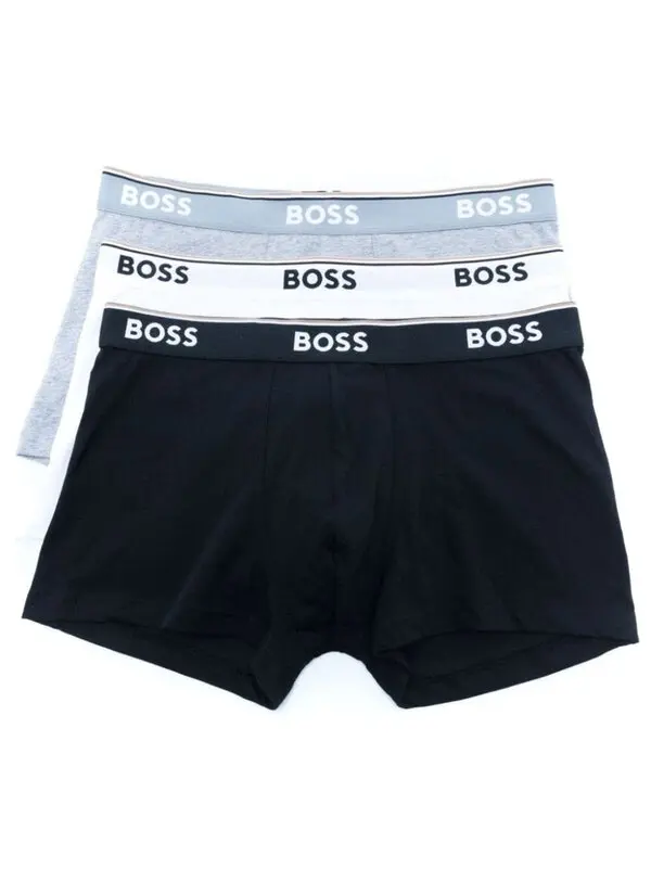 BOSS Stripe-trim Logo-waistband Boxers - Black