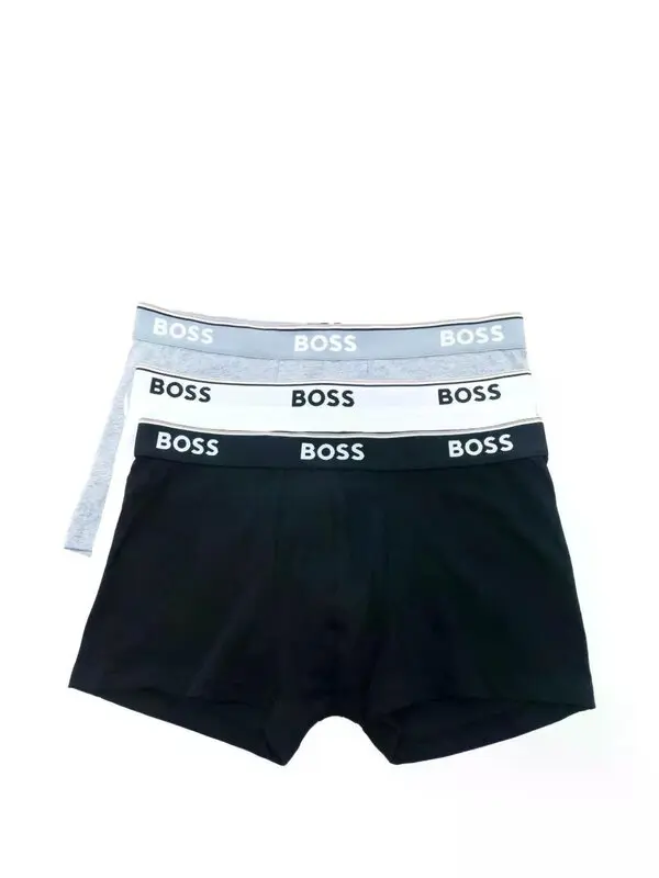 BOSS Stripe-trim Logo-waistband Boxers - Black