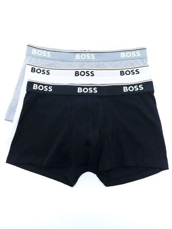 BOSS Stretch-cotton Trunks With Repeating Logos