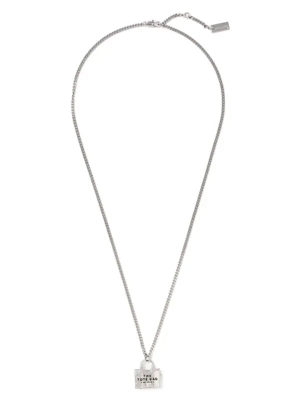 Marc Jacobs Tote Bag Pendant Necklace - Silver