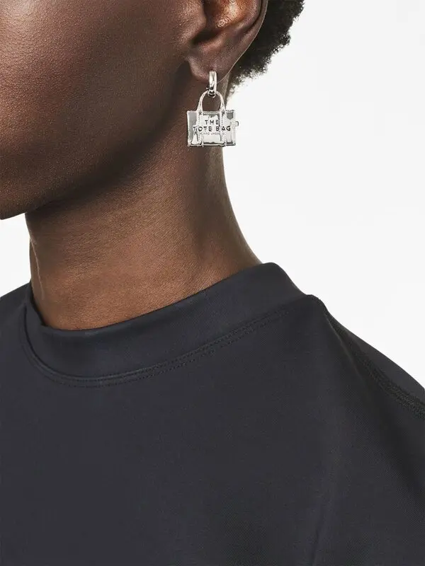 Marc Jacobs Tote Bag Dangle Earrings - Silver