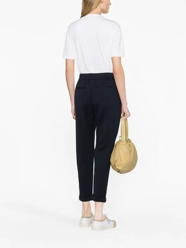 Brunello Cucinelli Monili-trimmed Cropped Track Pants