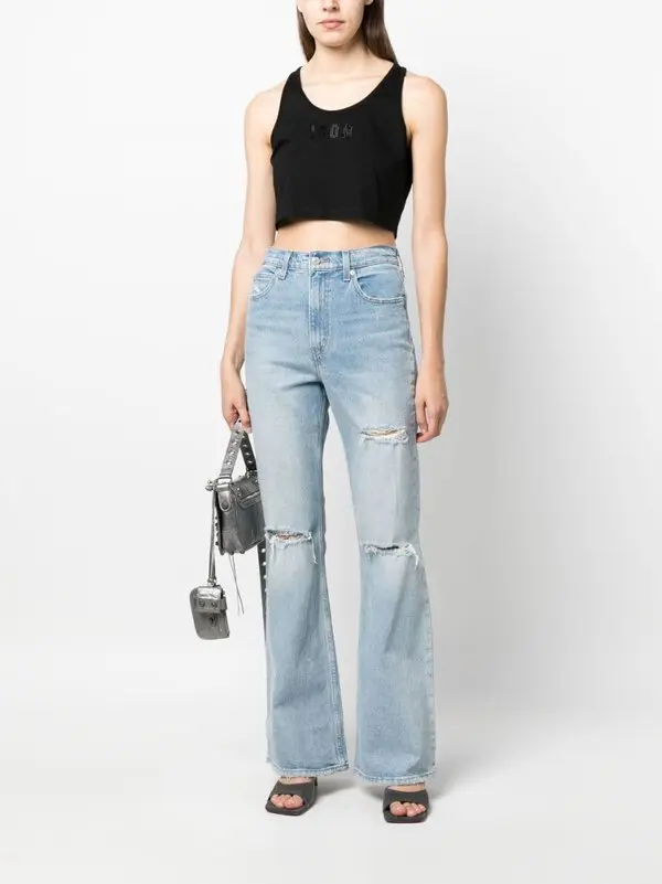 Dsquared2 Icon Rhinestone-embellished Crop Top