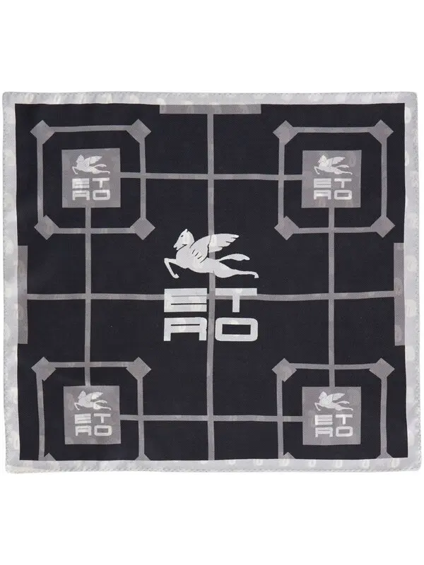 Etro Pegaso-print Silk Pocket Square