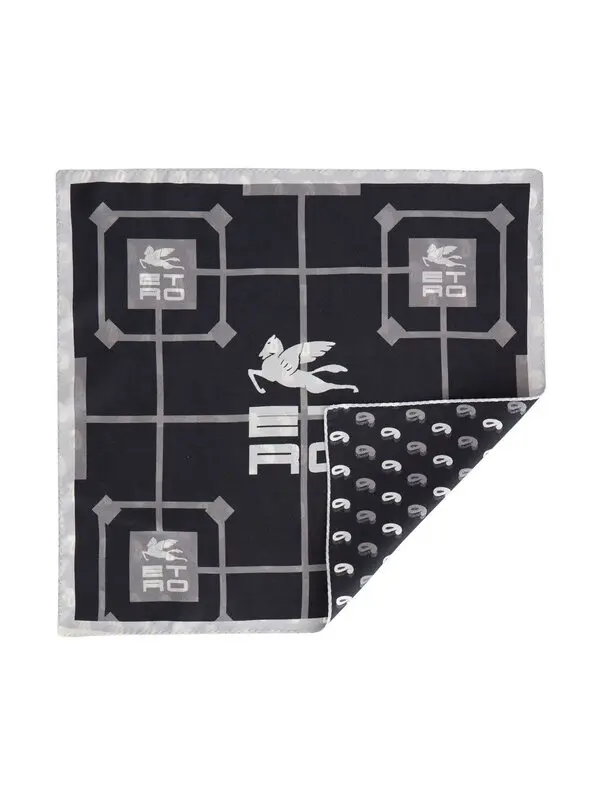 Etro Pegaso-print Silk Pocket Square
