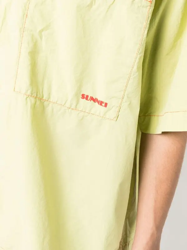 Sunnei Logo-print Crinkled Shirt