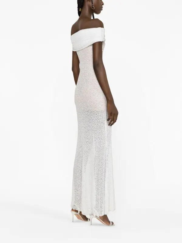 self portrait beaded maxi dress Navy Rhinestone Mesh Cut Out Maxi Dress – self-portrait main image 0