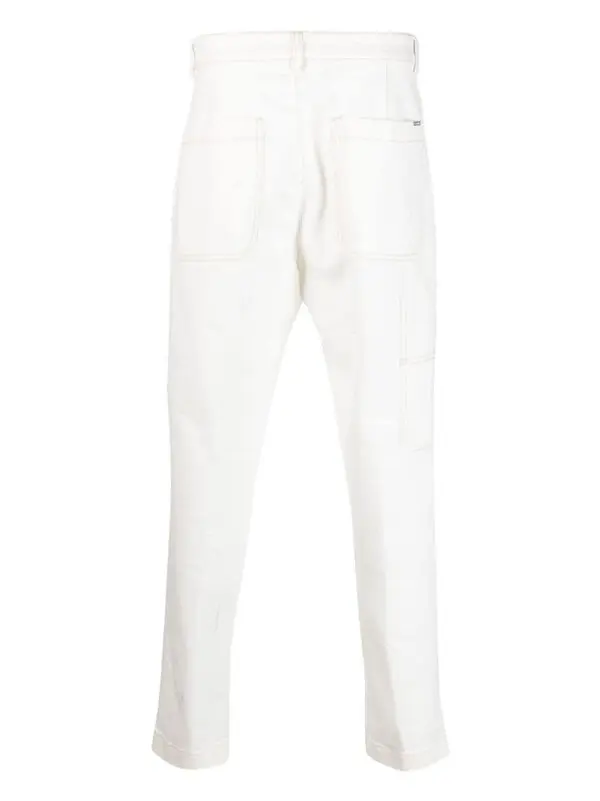 Peserico Straight-leg Stretch-cotton Trousers - Neutrals