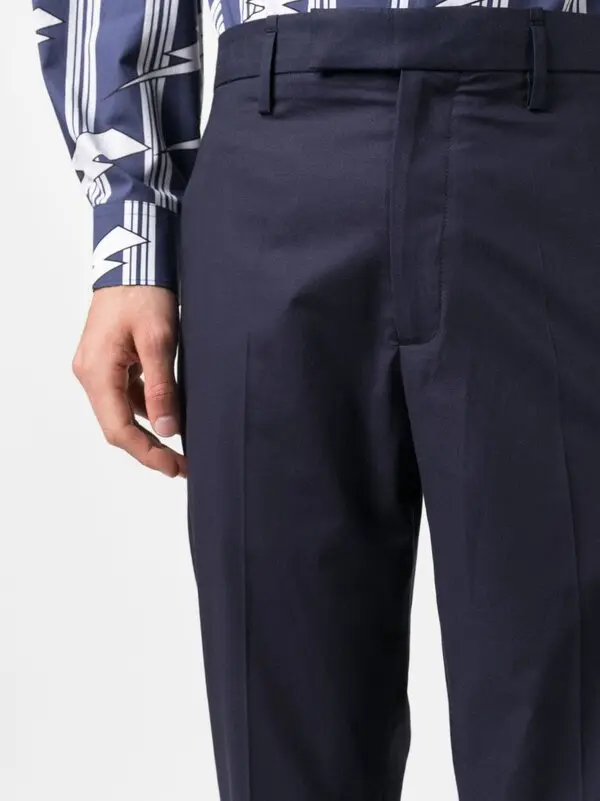 Neil Barrett Navy Mid-rise Straight-leg Trousers