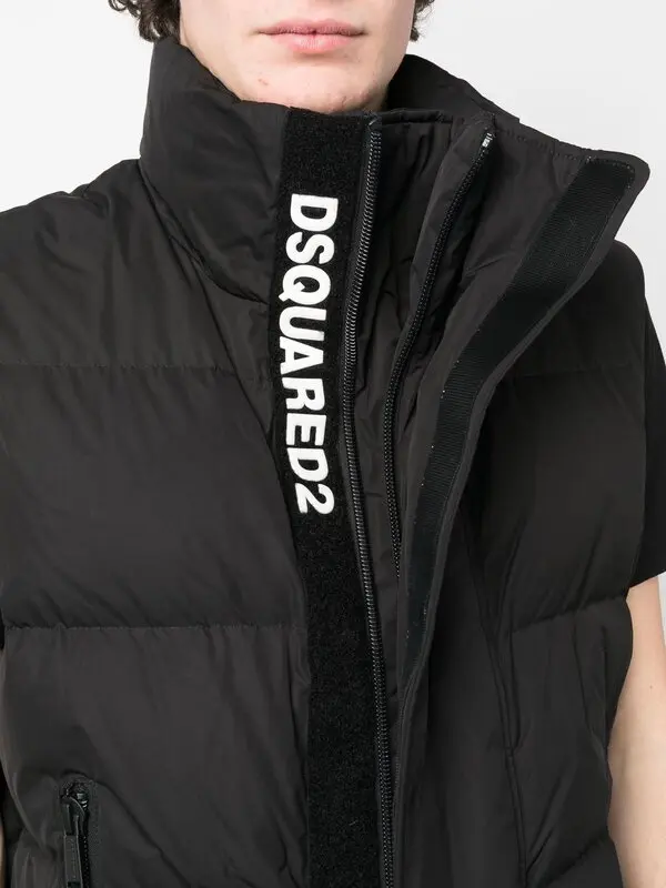 Dsquared2 Funnel-neck Padded Gilet - Black