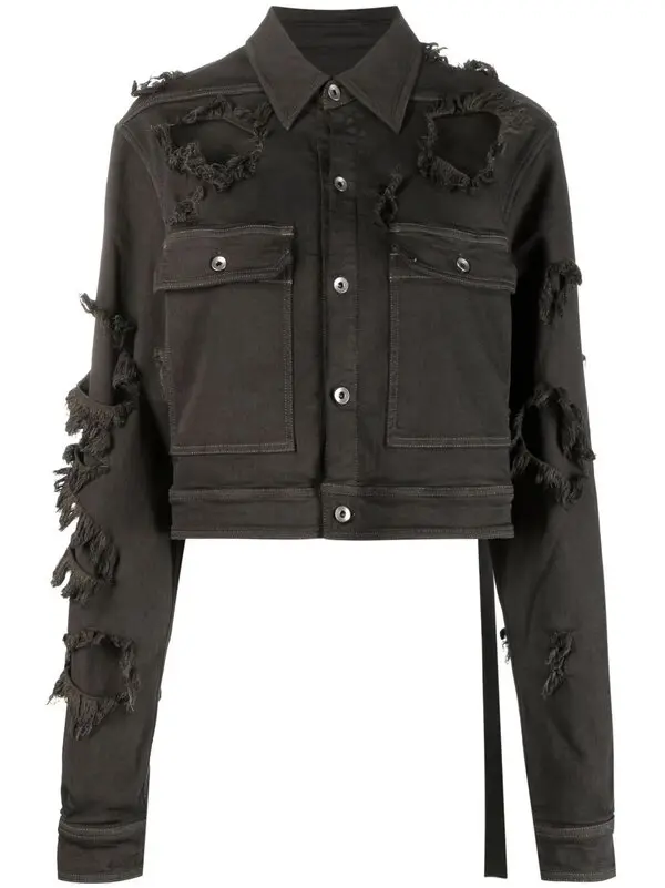 Rick Owens Distressed Cropped Jacket