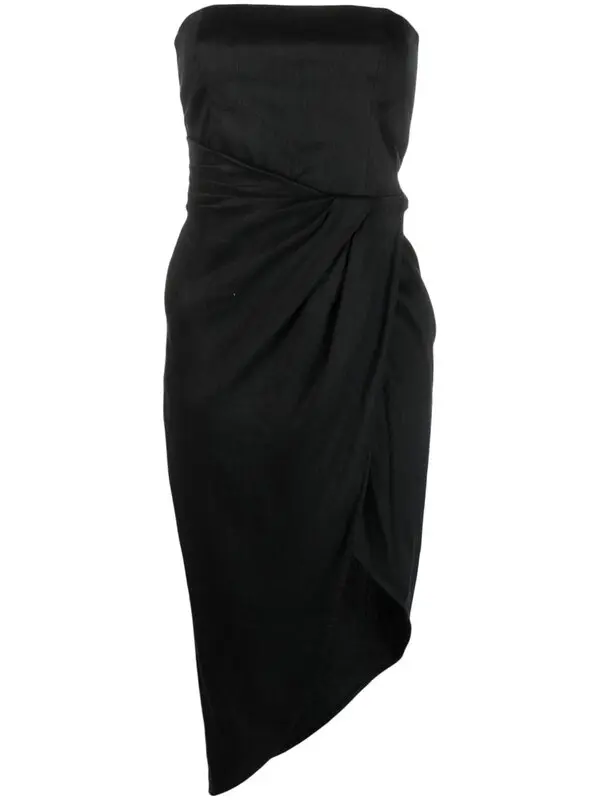 Gauge81 Strapless Asymmetric Draped Dress
