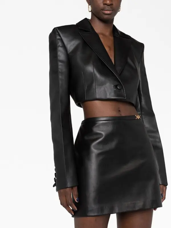 Versace Medusa Leather Miniskirt