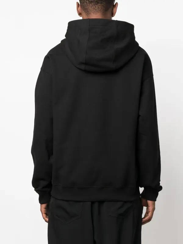 Versace Logo-print Cotton Hoodie - Black