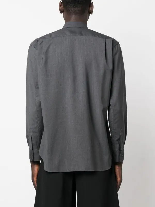 Comme Des Garçons Spread-collar Wool Shirt - Grey