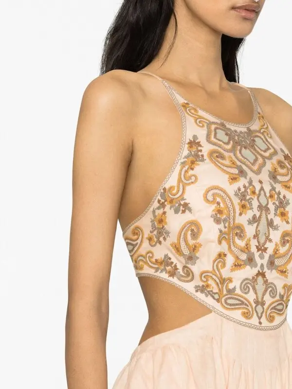 Zimmermann Devi Halter Tie Midi Dress