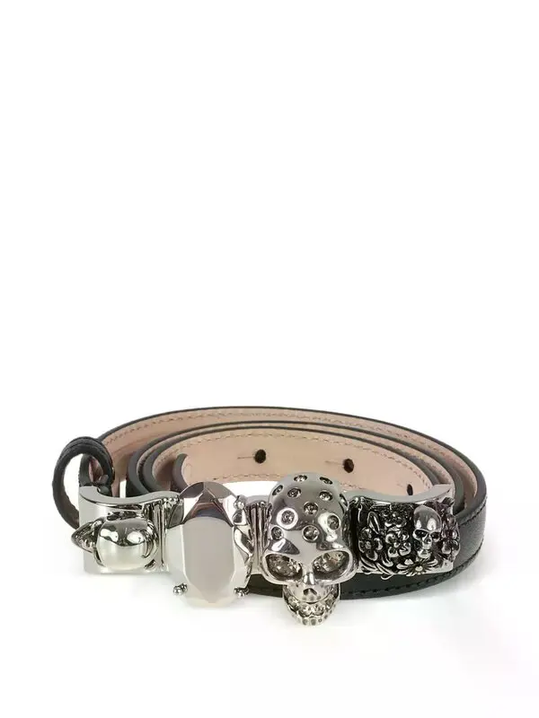 Alexander McQueen Knuckle Leather Belt - Black