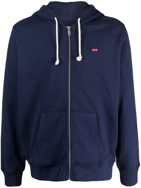 LEVI'S Logo-patch Zip-up Hoodie - Blue