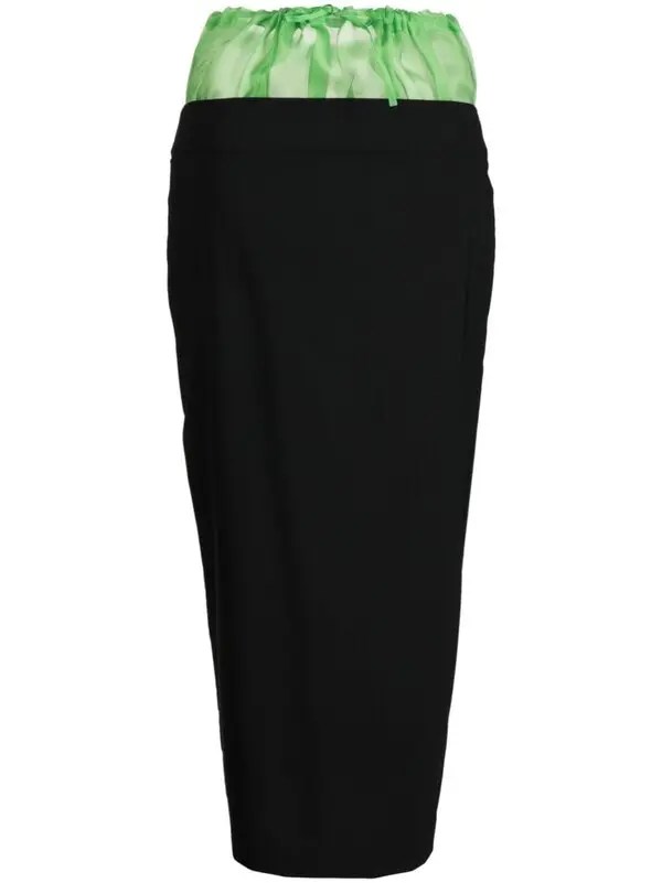 A.W.A.K.E. Mode Two-tone Midi Skirt