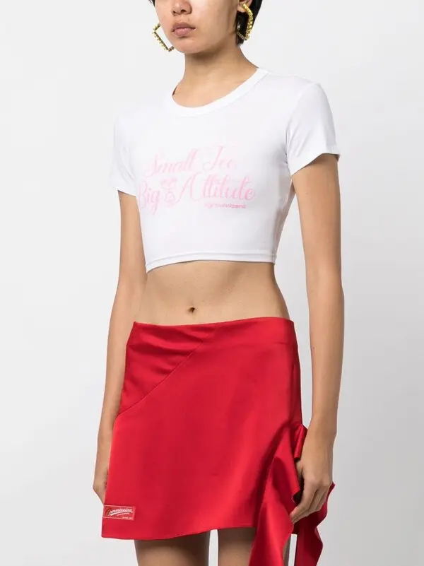 GROUND ZERO Slogan-print Cropped T-shirt