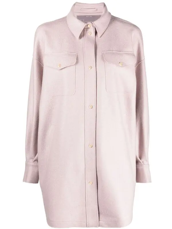 Herno Felted-finish Virgin Wool Shirt - Purple