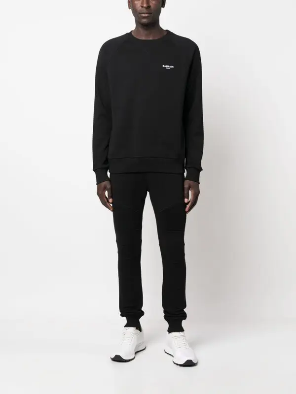 Balmain Logo-print Ribbed Track Pants - Black