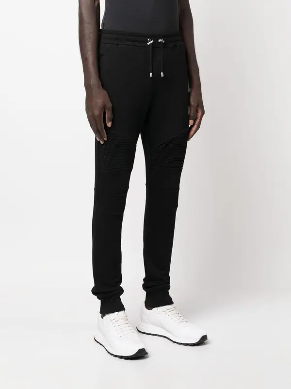 Balmain Logo-print Ribbed Track Pants - Black