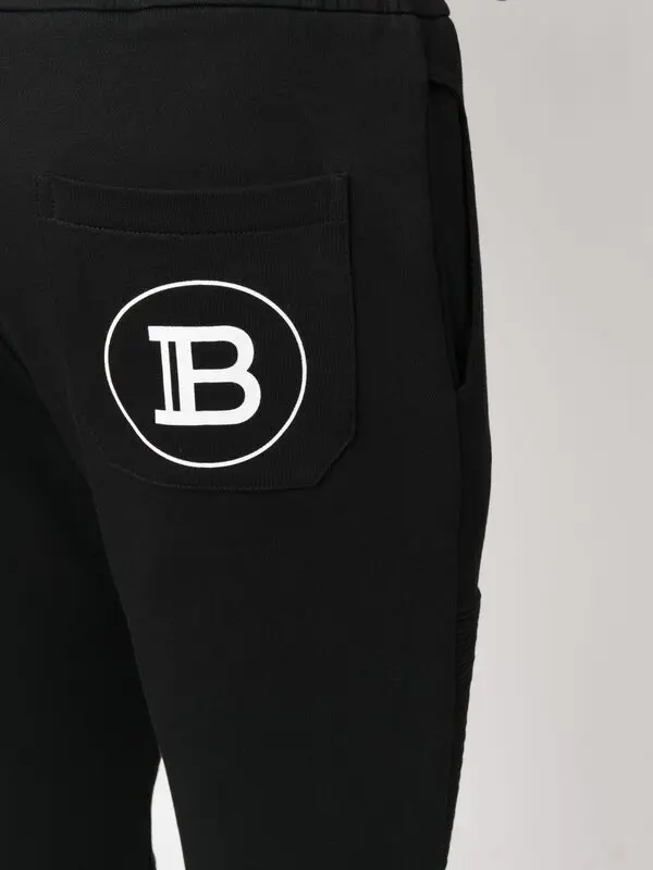 Balmain Logo-print Ribbed Track Pants - Black
