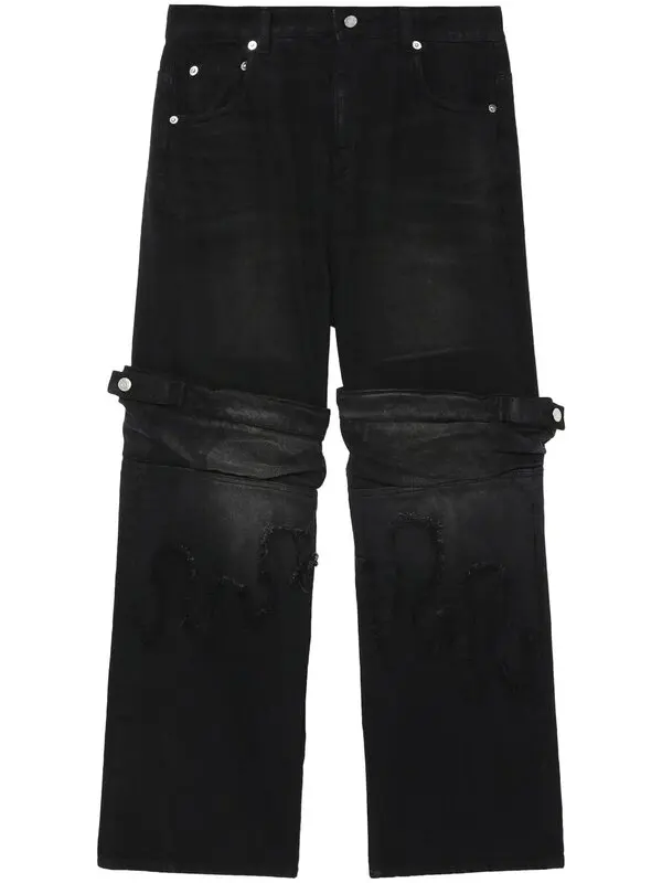 We11Done Layered-effect Wide-leg Jeans