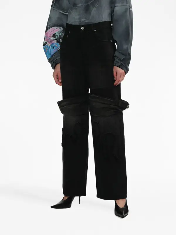 We11Done Layered-effect Wide-leg Jeans