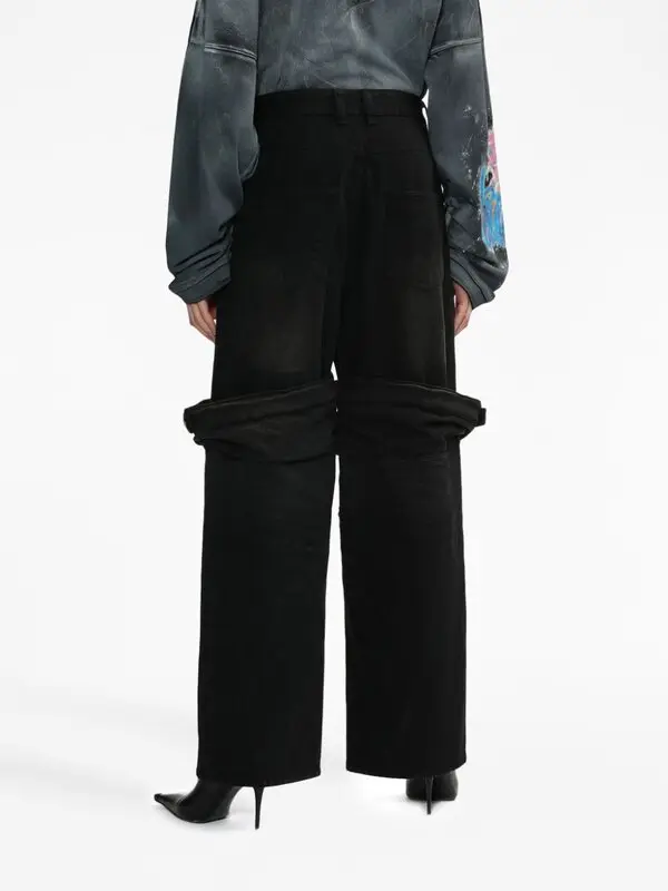 We11Done Layered-effect Wide-leg Jeans