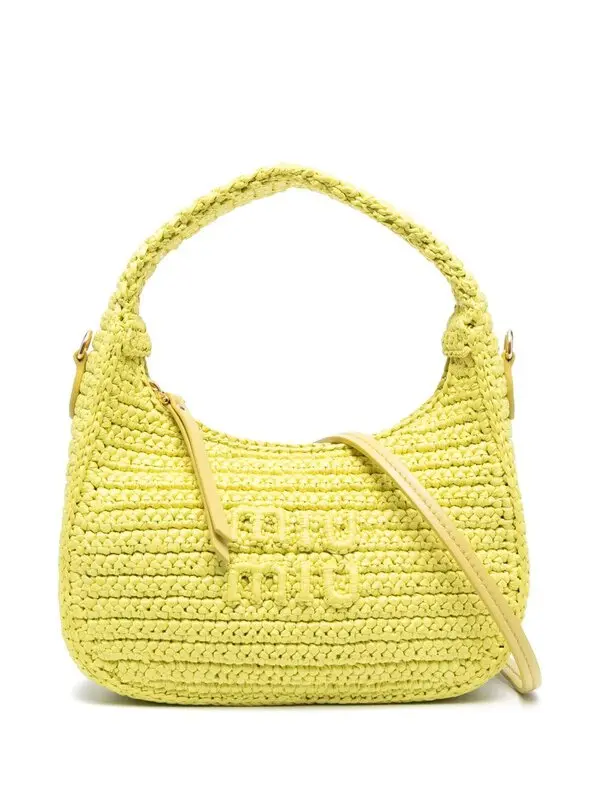 Miu Miu Mini Wander Crochet Shoulder Bag - Yellow | Editorialist