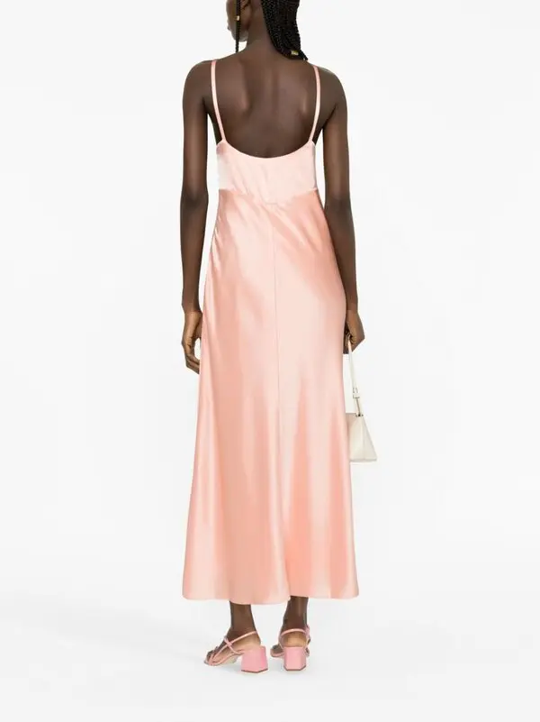 ralph lauren pink satin dress Ralph Lauren Pink Satin Tie-Back Gown by Ralph Lauren