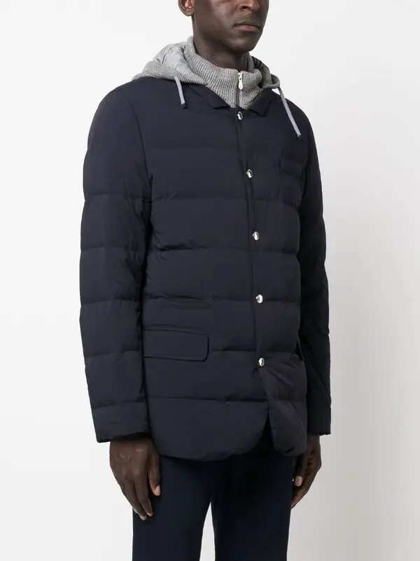 Brunello Cucinelli Feather-down Hooded Jacket - Blue