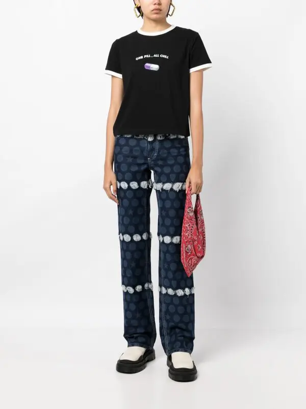 GROUND ZERO Graphic-print Cotton T-shirt - Black