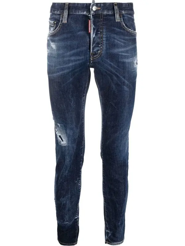 Dsquared2 Slim-fit Distressed Jeans - Blue
