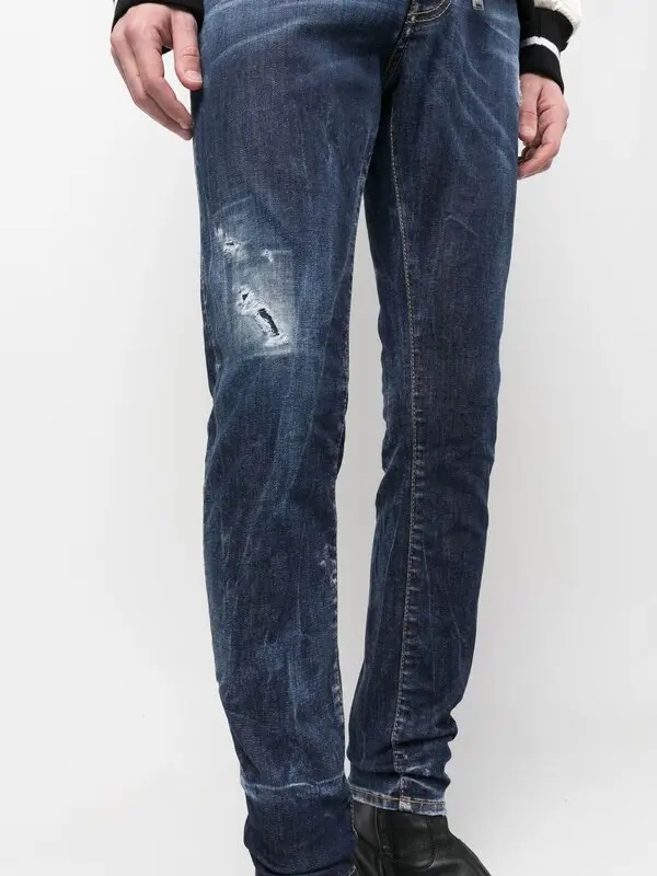 Dsquared2 Slim-fit Distressed Jeans - Blue