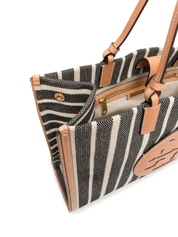 Tory Burch Ella Striped Canvas Tote Bag