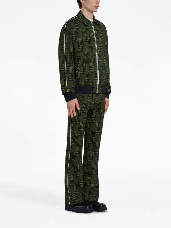 Marni Checked Jersey Flared Trousers