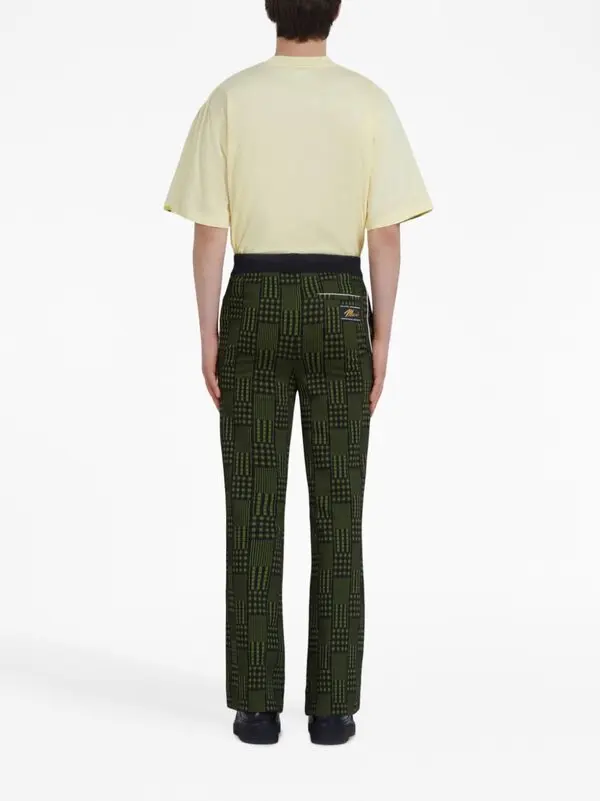 Marni Checked Jersey Flared Trousers