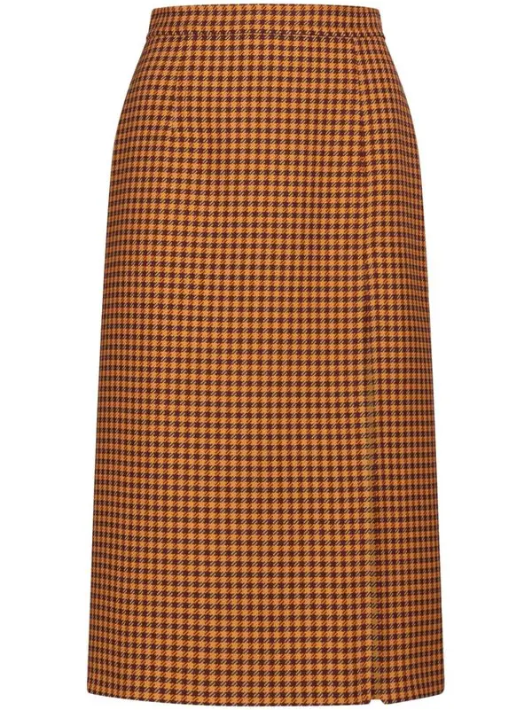 Marni Checked Midi Skirt