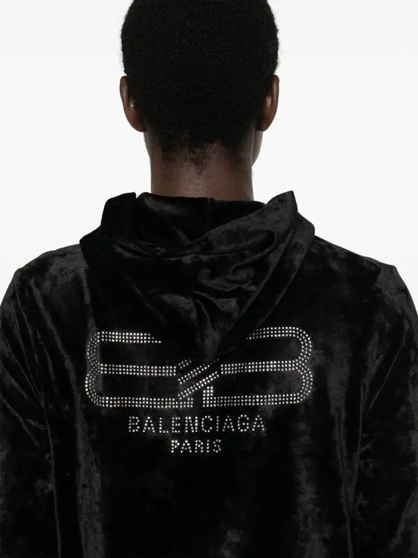Balenciaga Bb Paris Hoodie - Black