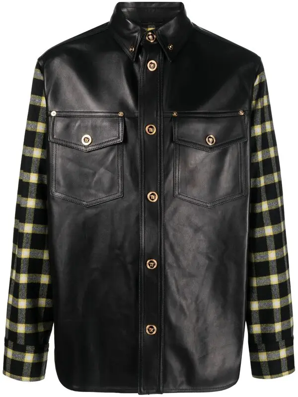 Versace Checked-panel Shirt Jacket
