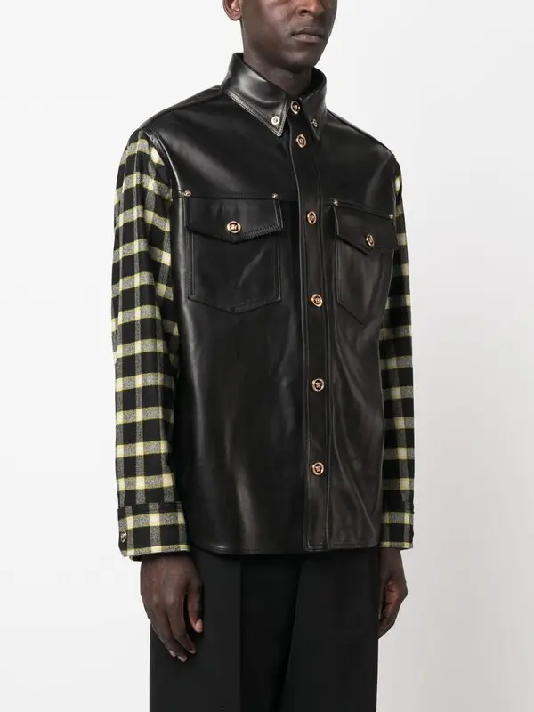 Versace Checked-panel Shirt Jacket