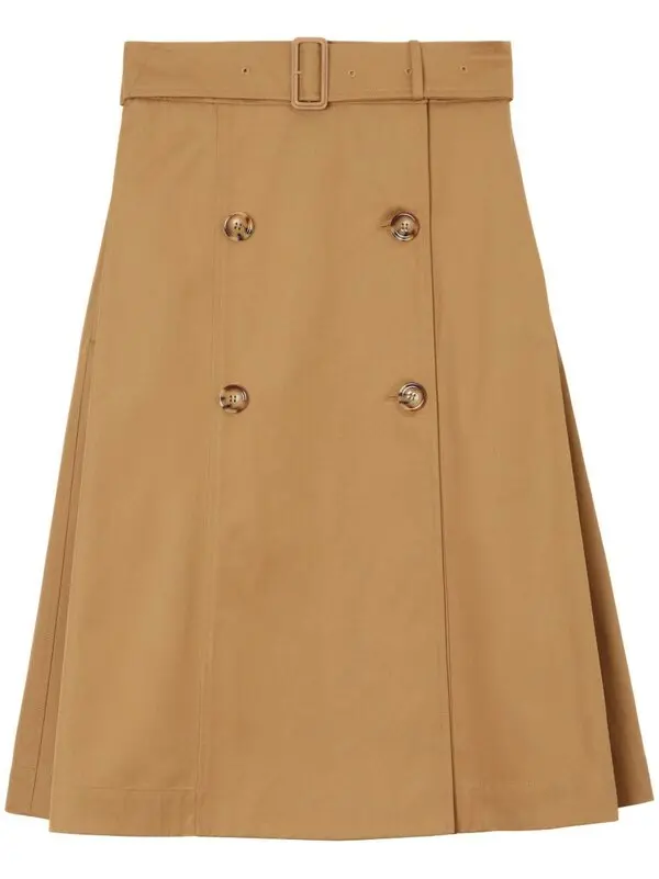 Burberry Belted Cotton Skirt